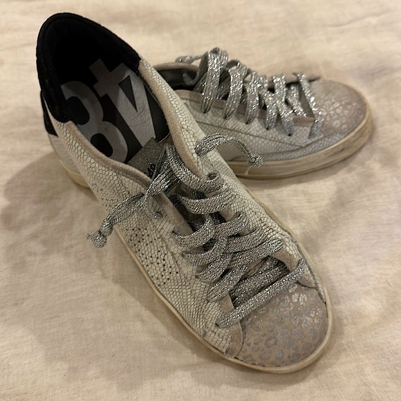 P448 | Shoes | P448 Black White And Silver Sneaker | Poshmark